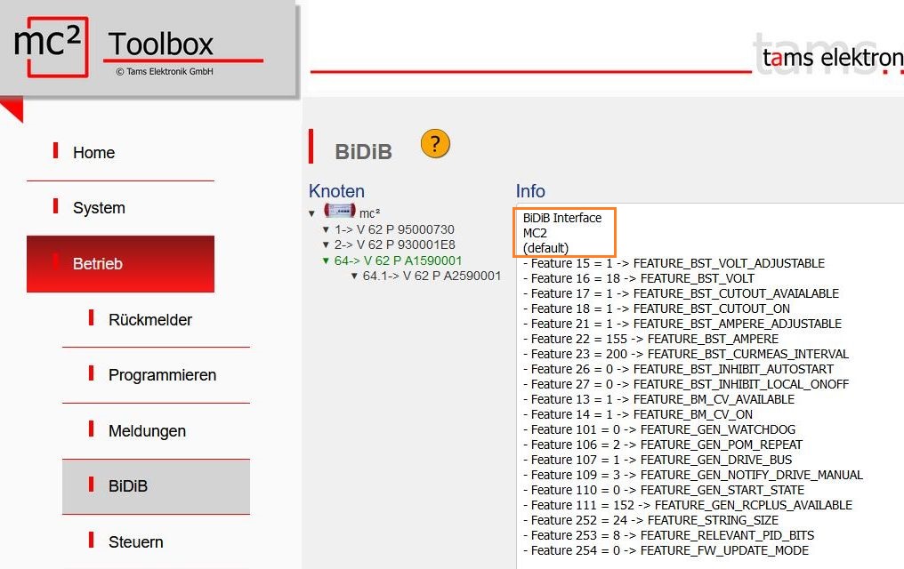 Digital » Tams MC2 und BiDiB