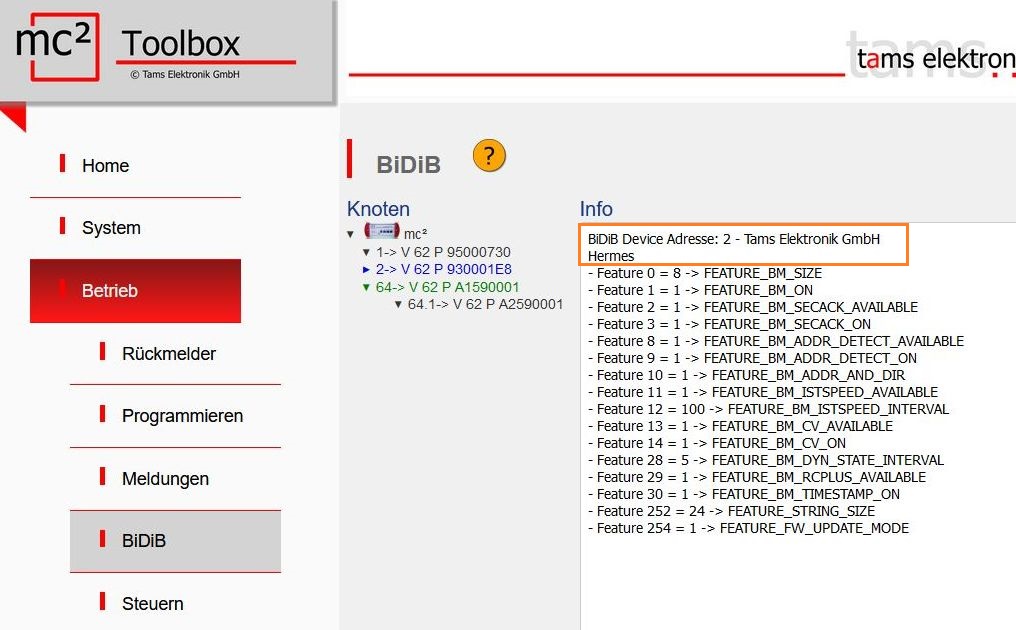 Digital » Tams MC2 und BiDiB